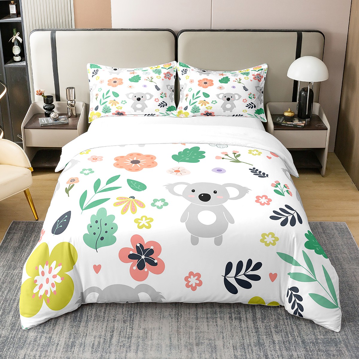 Erosebridal Koala 100% Cotton Duvet Cover Cute Safari Animal Bedding ...