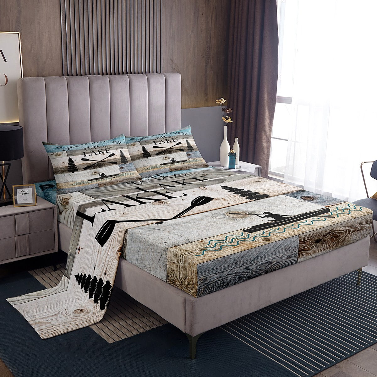 Erosebridal Lake House Bed Sheets Set Twin Size, Love Lake Life Sheets ...