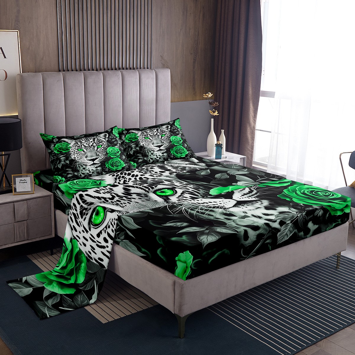 YST Kids Leopard Sheet Set Full Size African Safari Animal Sheets For ...