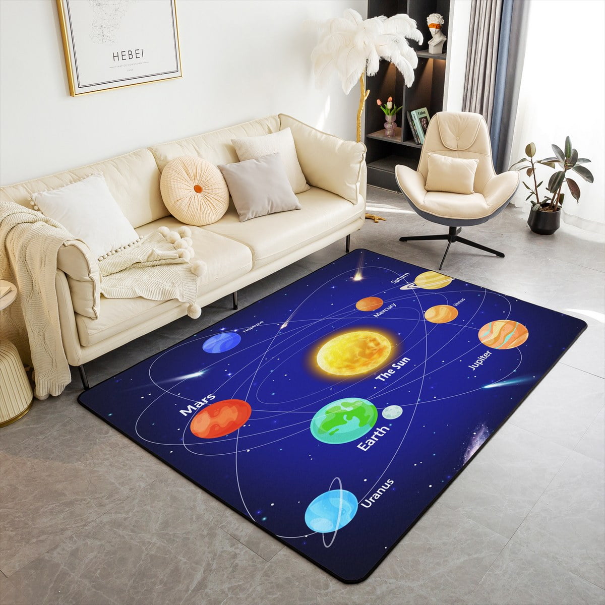 Erosebridal Outer Space Accent Rug Set Starry Sky Galaxy Carpet Solar ...