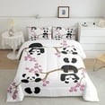 YST Kids Panda Comforter Set, Cherry Blossoms Bedding Set Queen Size ...