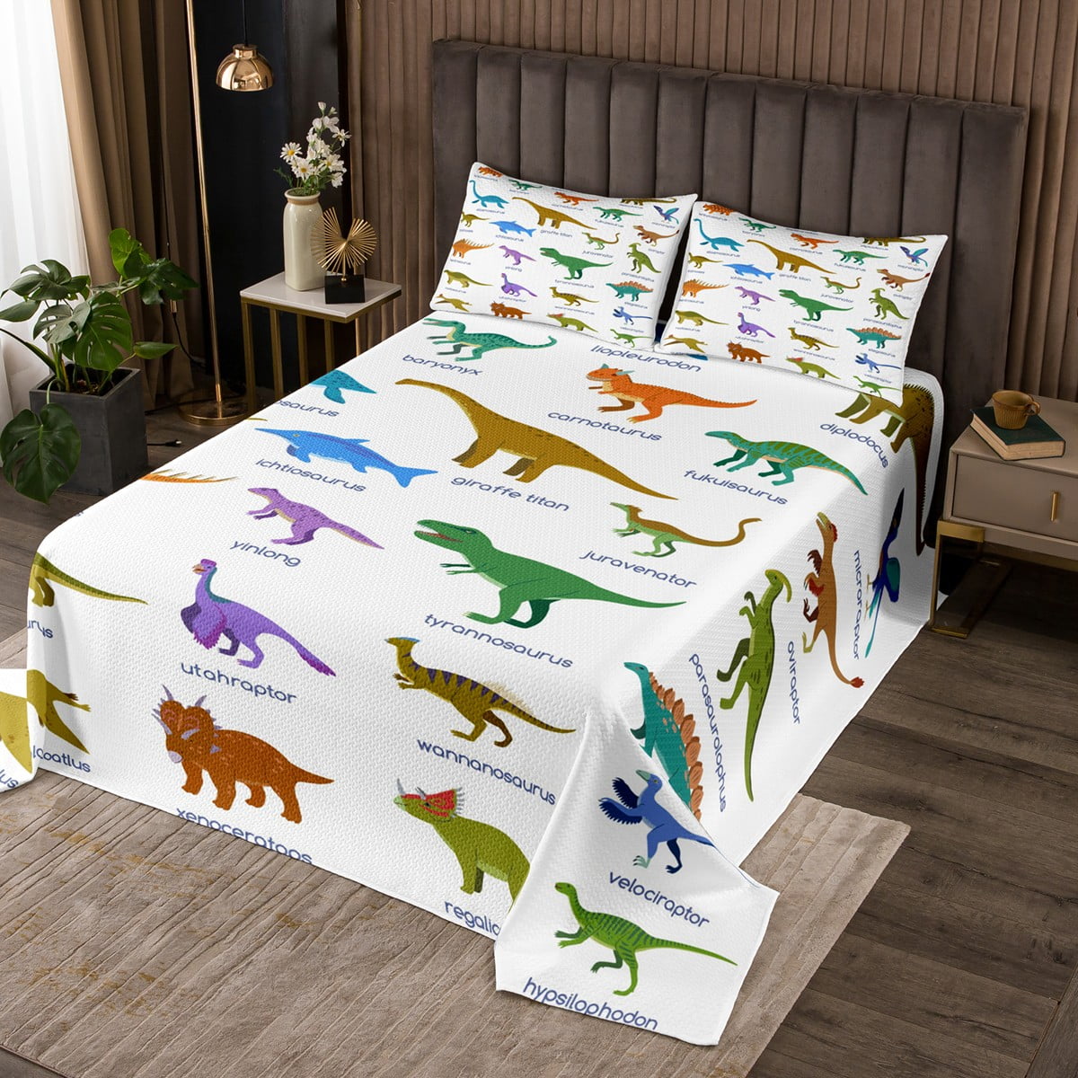 Quilt Set Twin Size Dinosaur,Cute Dino Coverlet Set,Set of Ancient ...