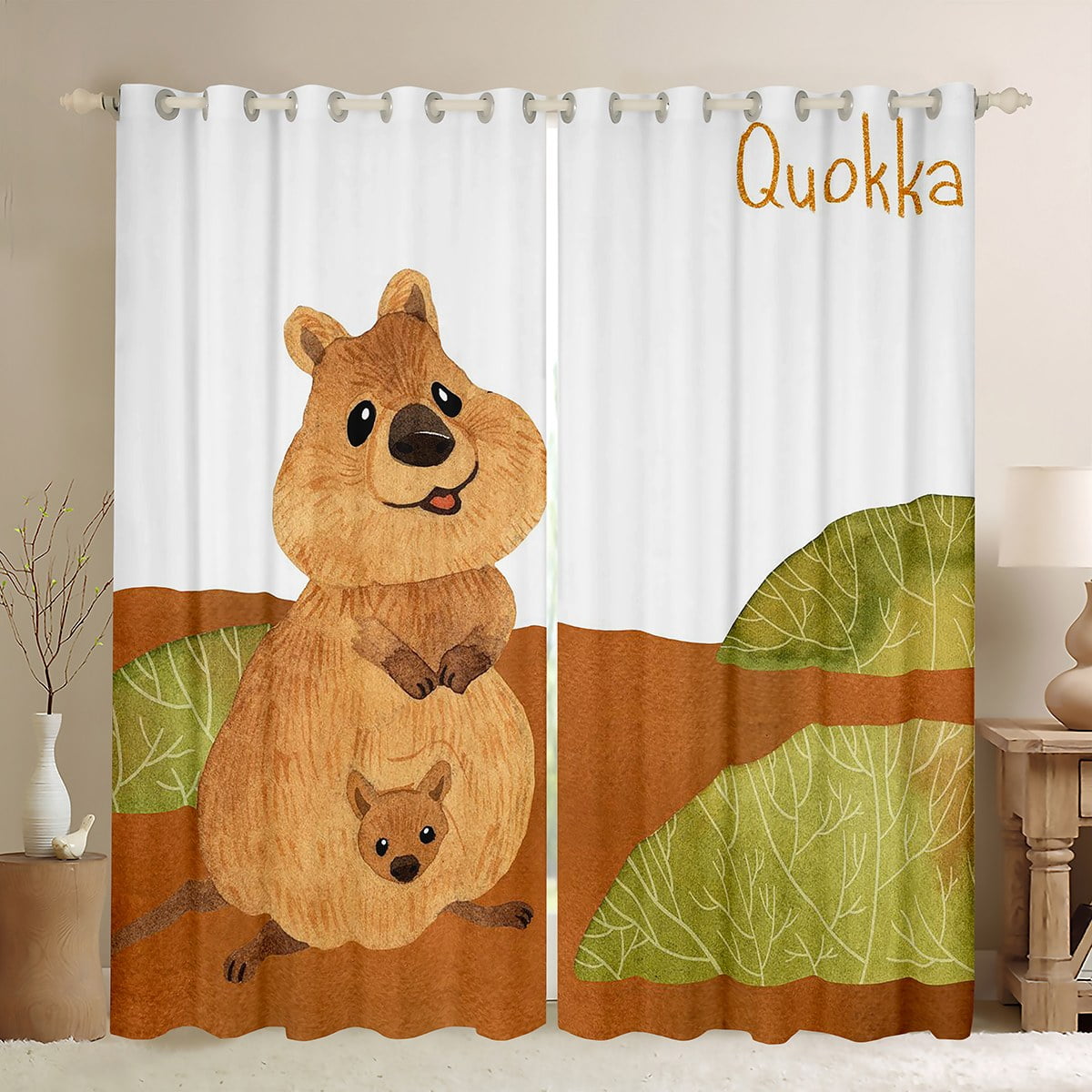 Erosebridal Quokka Curtains & Drapes Cute Animal Blackout Curtains ...