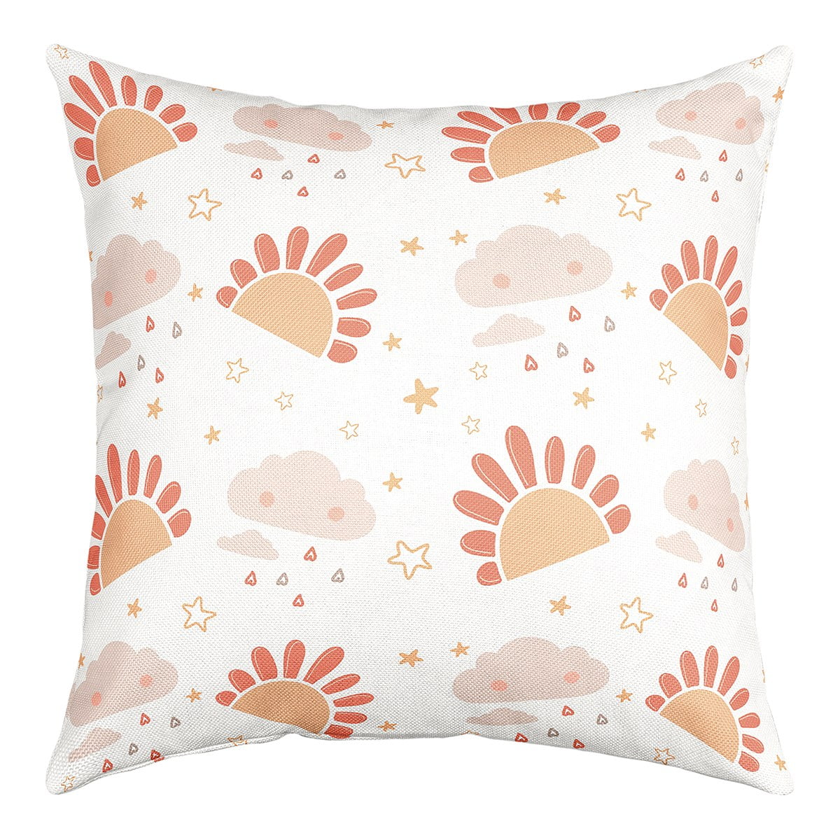 Rainbow Cushion Cover Clouds 24x24 inch Throw Pillow Cover ,Boho Stars ...