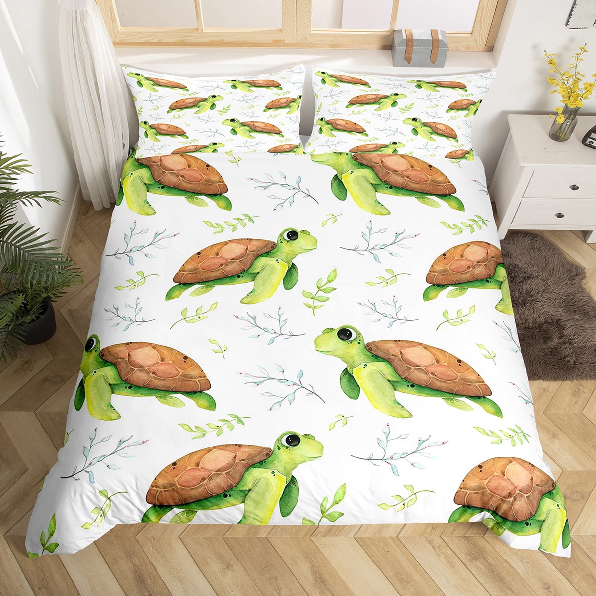 Erosebridal Sea Turtle Bedding Sets Full Green Ocean Animal Comforter ...