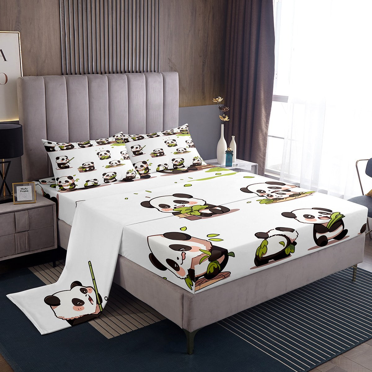 YST Kids Sheets - Cute Cartoon Panda Sheet Set Kawaii Animal Bed Sheets ...