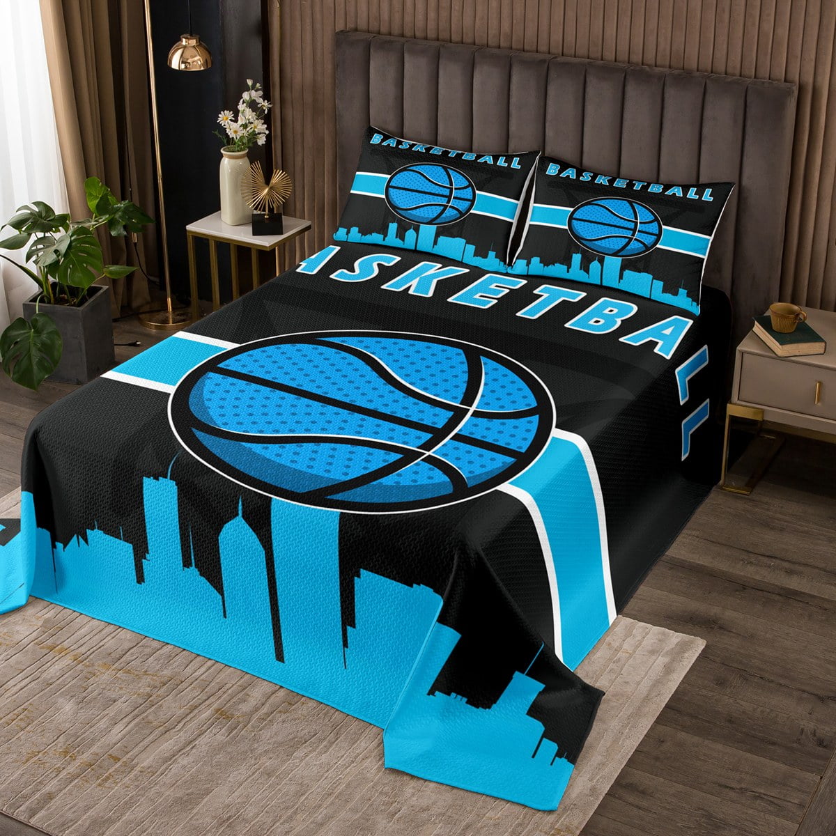 YST Kids Sport Coverlet Queen Size for Boys Basketball Bed Cover, Game ...