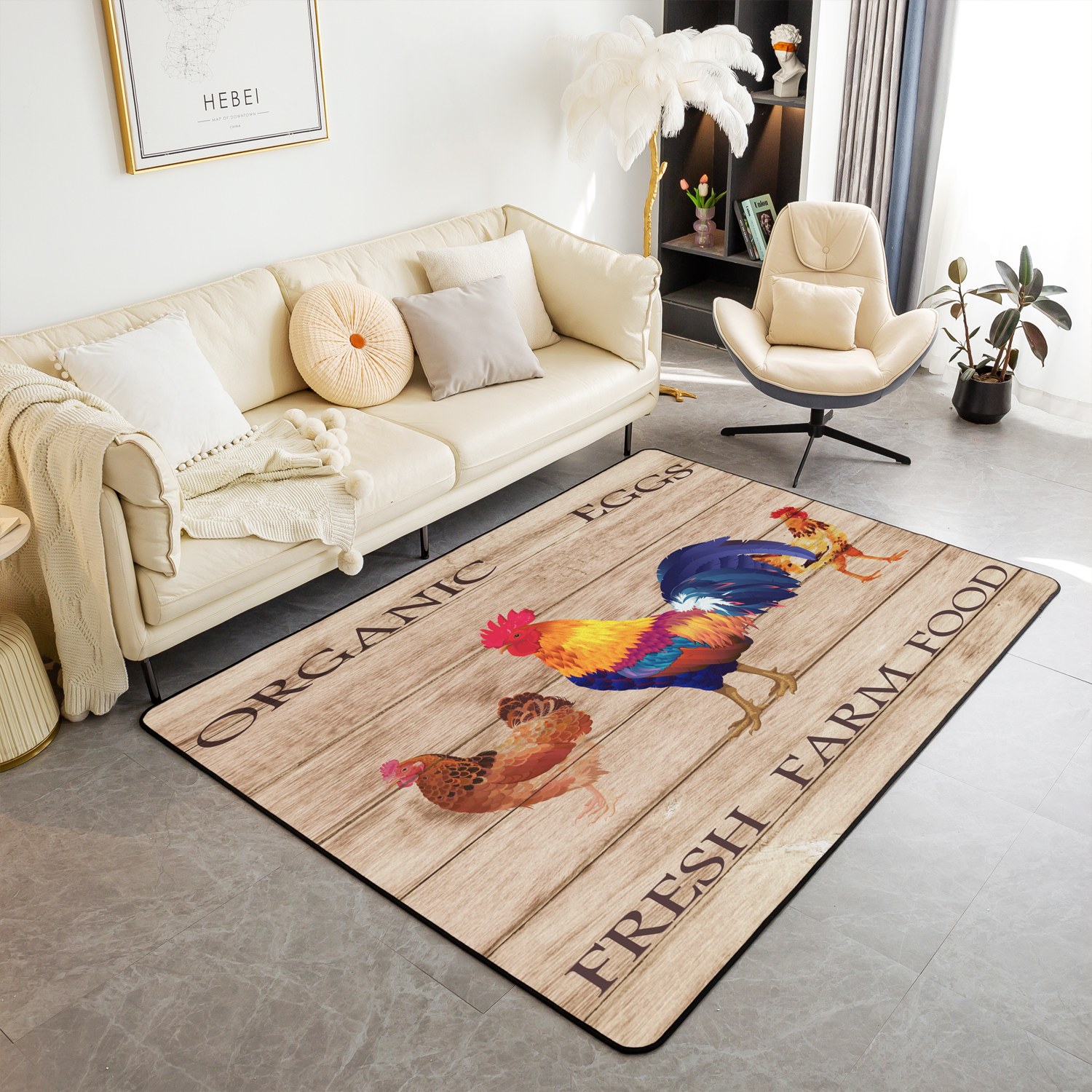 Erosebridal Thanksgiving Area Rug for Bedroom,Cockerels Hens Rug 5x7 ...