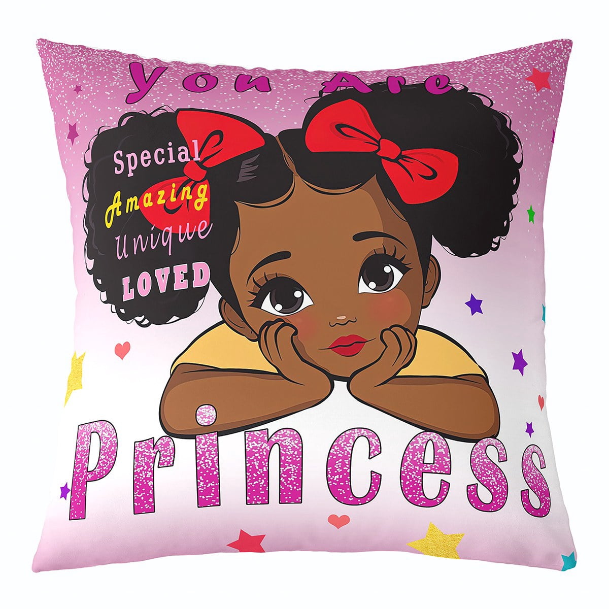 Erosebridal Throw Pillow Cover American African Princess Cushion Cover ...