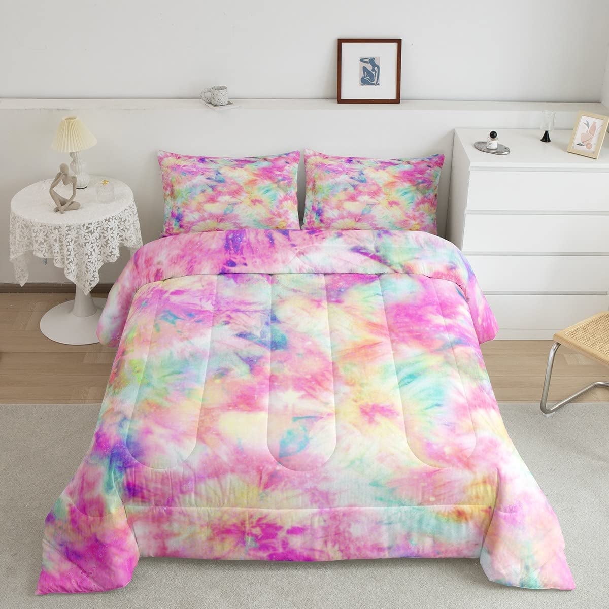 Erosebridal Kids Tie Dye Comforter Set, Bohemian Batik Down Comforter ...