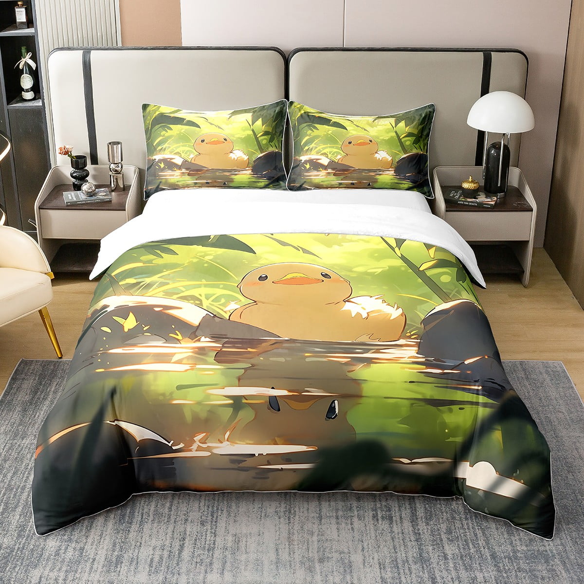 Erosebridal Yellow Duck Bedding Set Full Size,Kawaii Duck Comforter ...