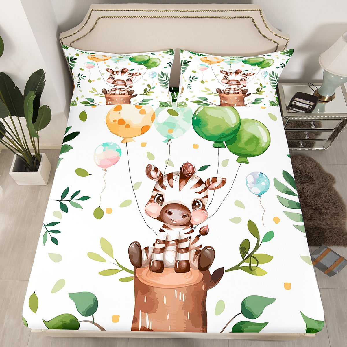 YST Kids Zebra Bedding Set For Boys Girls Full Wild Safari Animal Bed ...