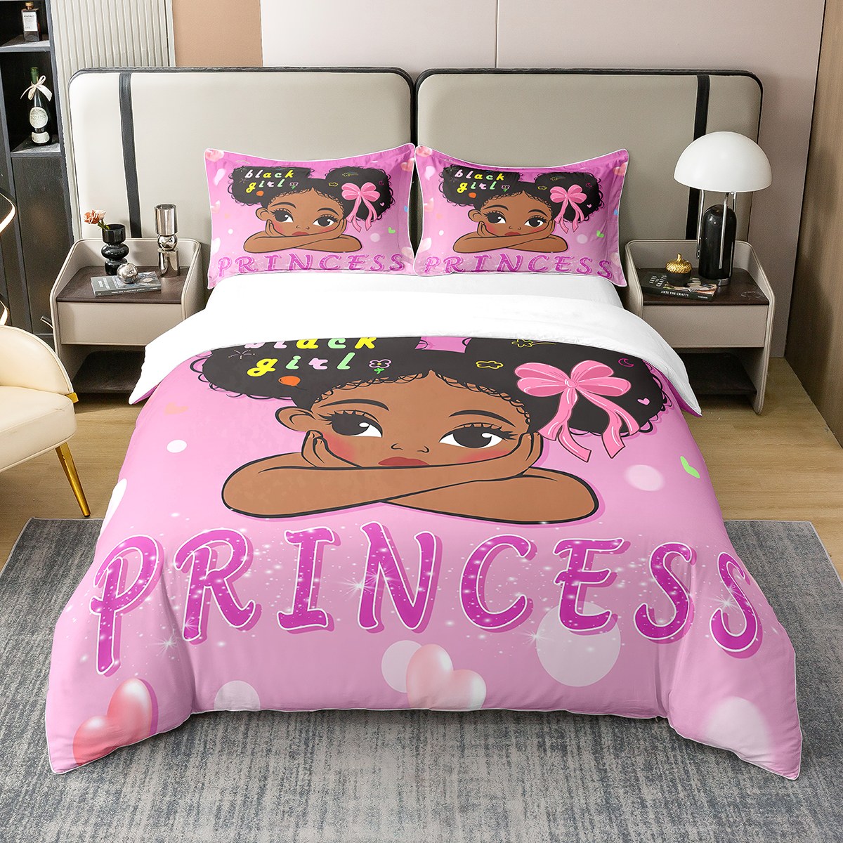 YST King Size 100% Cotton Duvet Cover for Girls,Princess Girls Bedding ...