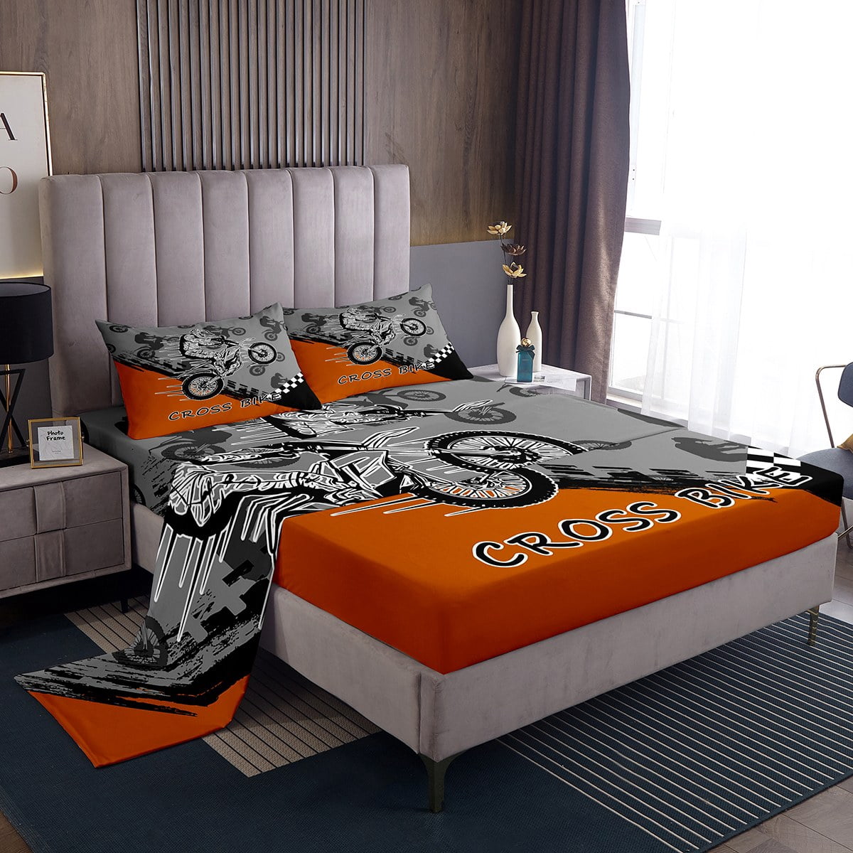 Erosebridal King Size Dirt Bike Sheets Motocross Rider Sheet Set ...