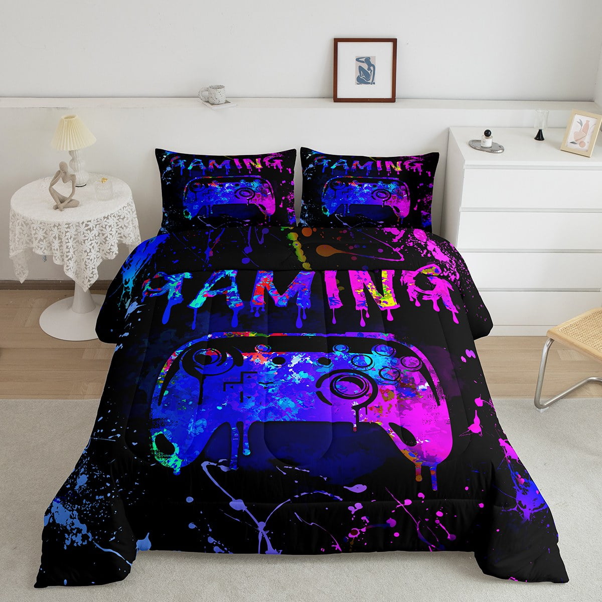 YST King Size Gaming Comforter Sets for Boys Gamer Bedding Sets Video ...