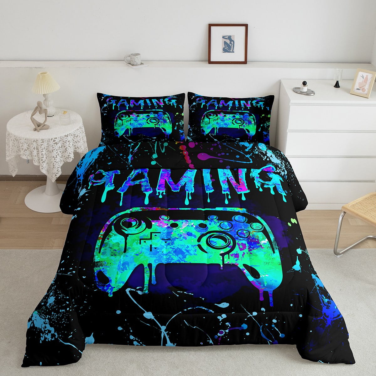 Erosebridal King Size Gaming Comforter Sets Gamer Bedding Sets Video ...
