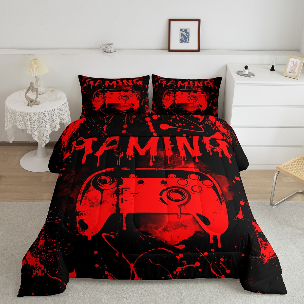 Erosebridal King Size Gaming Comforter Sets Gamer Bedding Sets Video ...