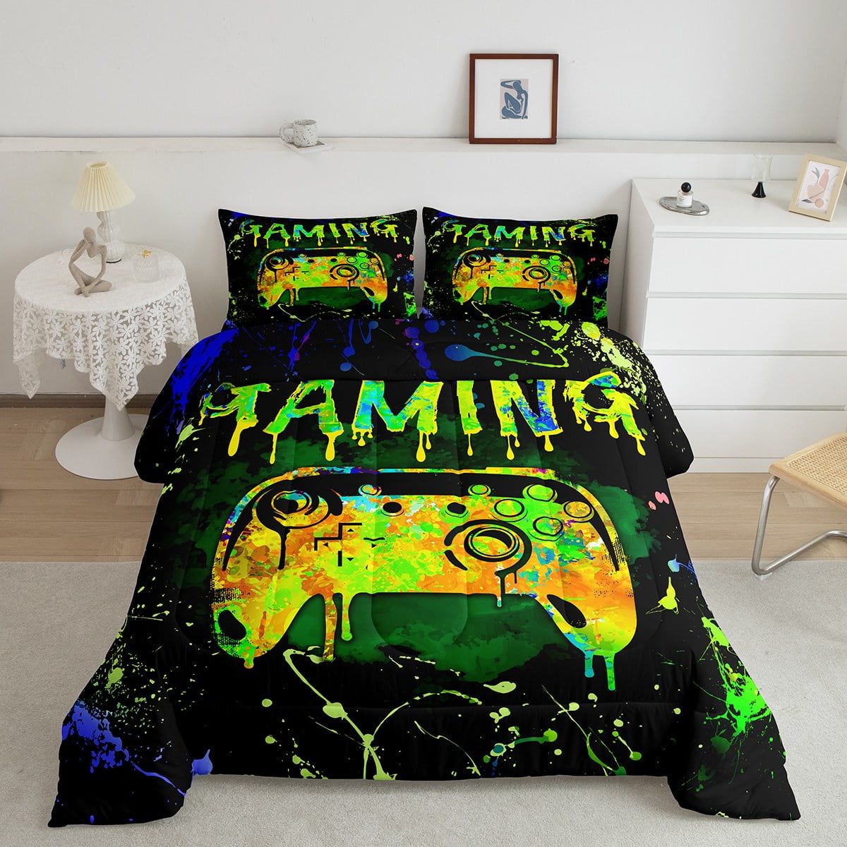King Size Gaming Comforter Sets Gamer Bedding Sets Video Game Room ...