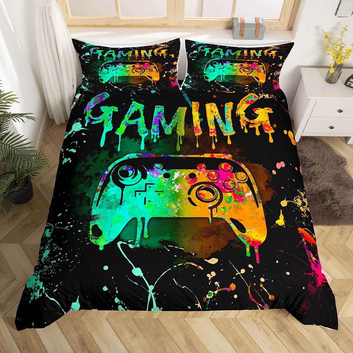 YST King Size Gaming Duvet Cover for Boys Gamer Bedding Sets Video Game ...