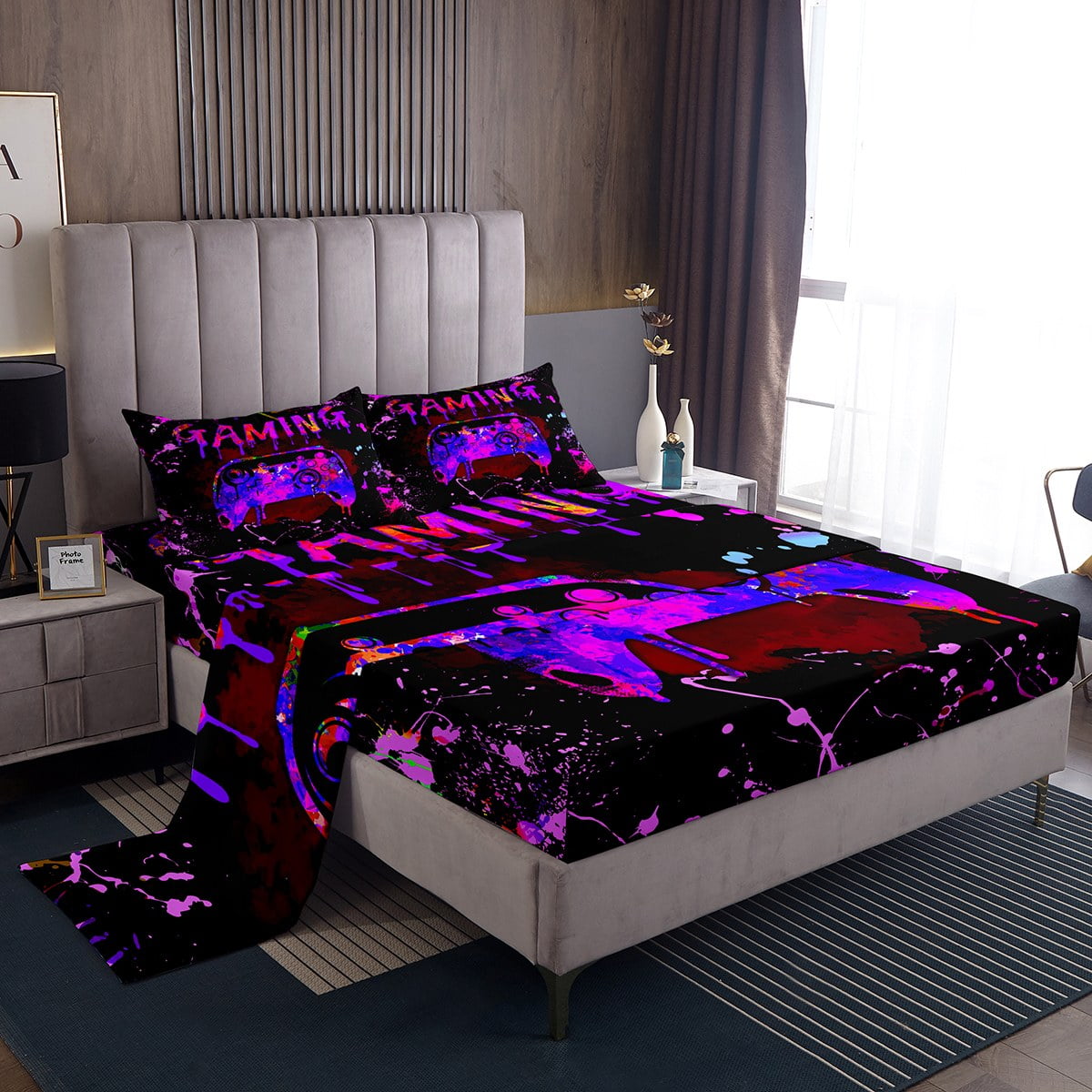 YST King Size Gaming Sheet Set for Boys Gamer Bed Sheets Video Game ...