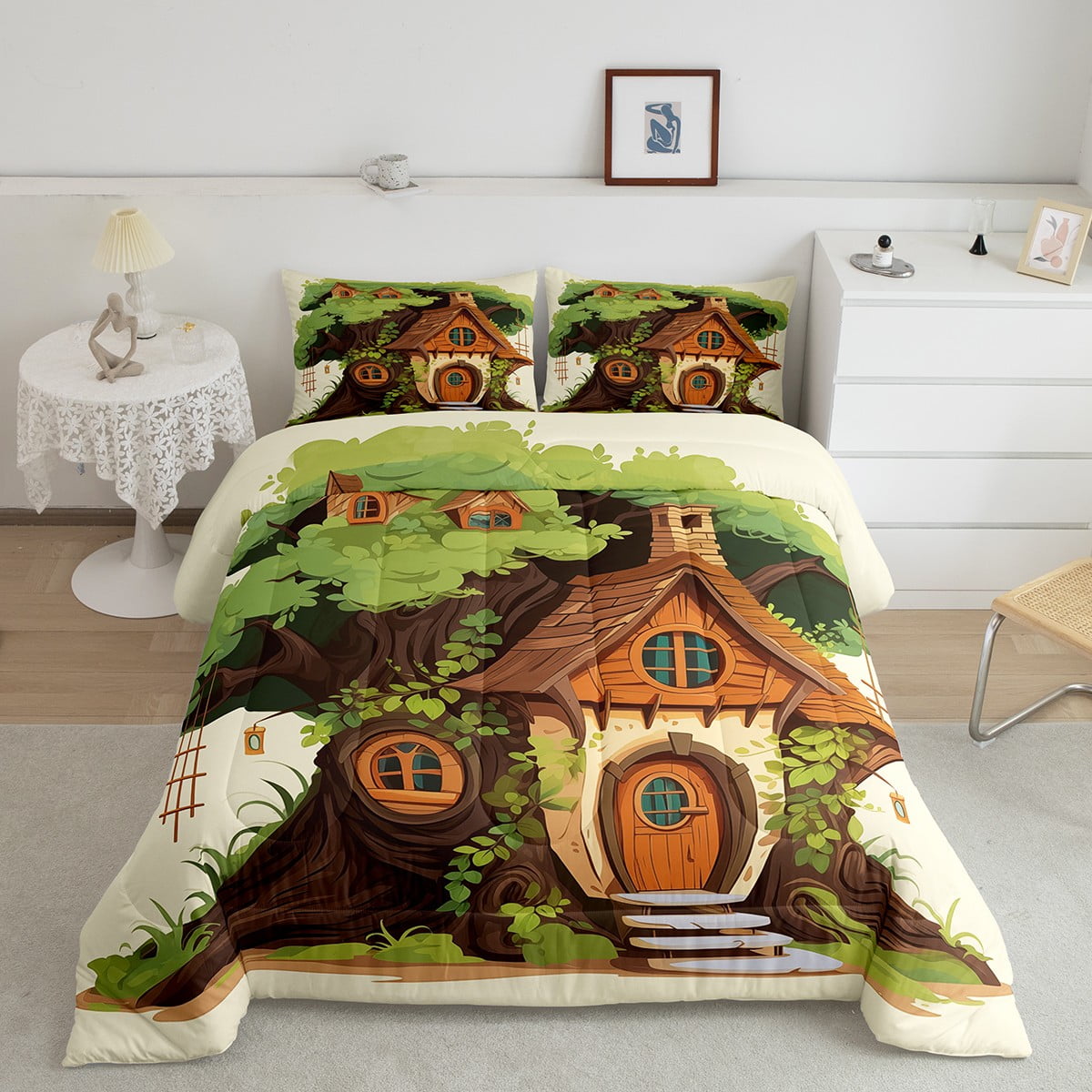 Erosebridal King Size Comforter Set Tree House Bedding Cartoon ...