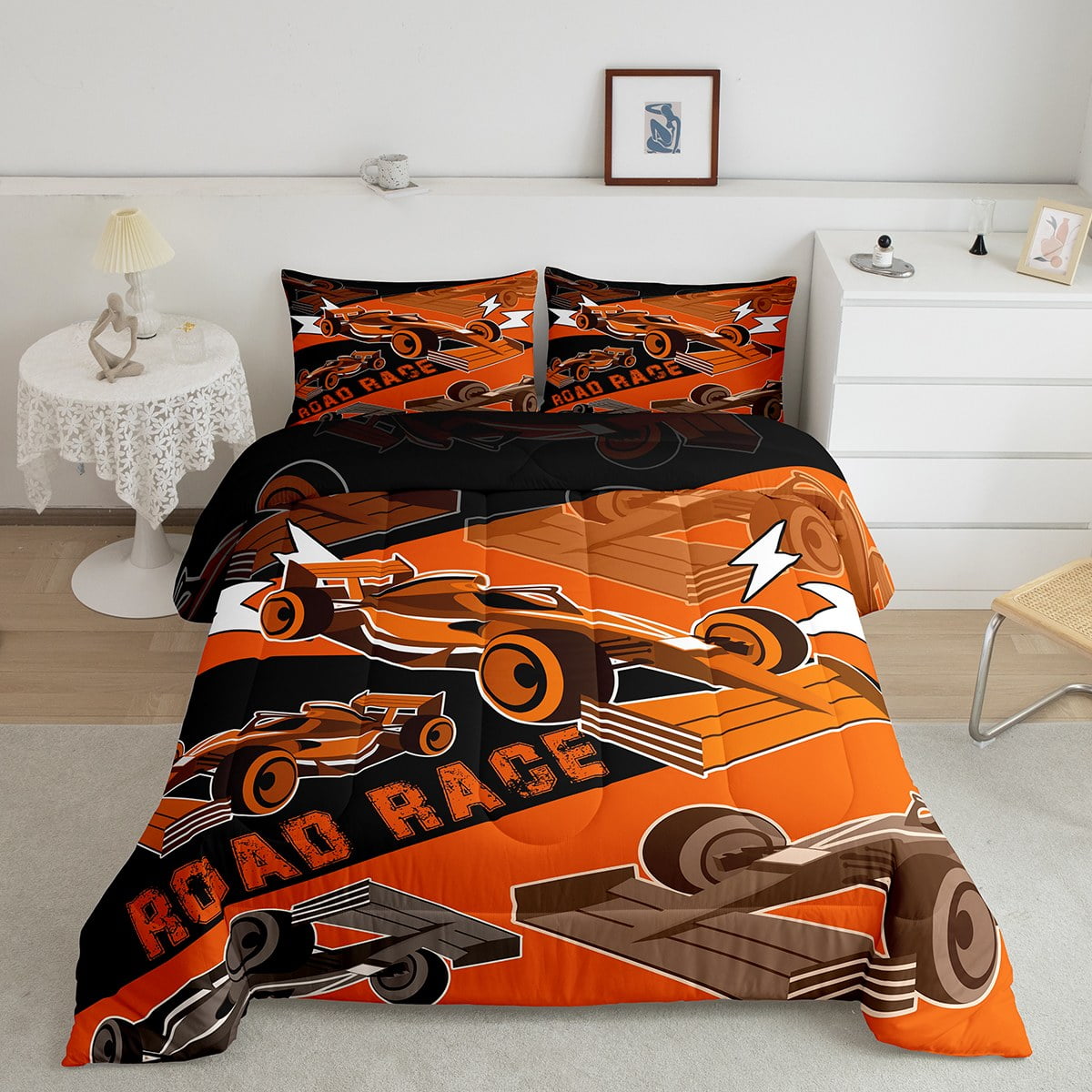 King Size Race Car Comforter Set for Race Cars Bedding Set,Cool Sports ...