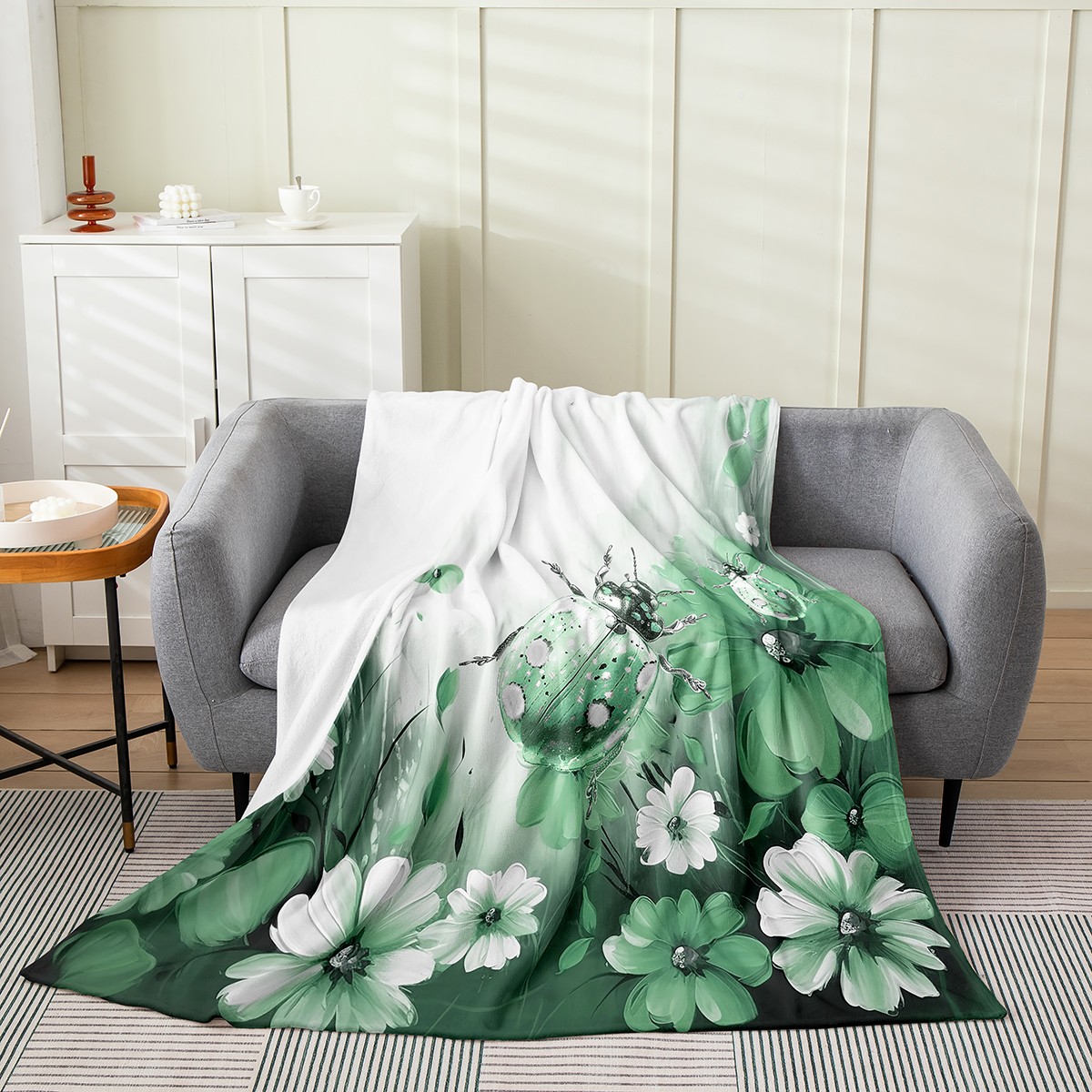 YST Ladybug Blanket Twin 60x80, Animals 3D Wildlife Sherpa Blanket ...