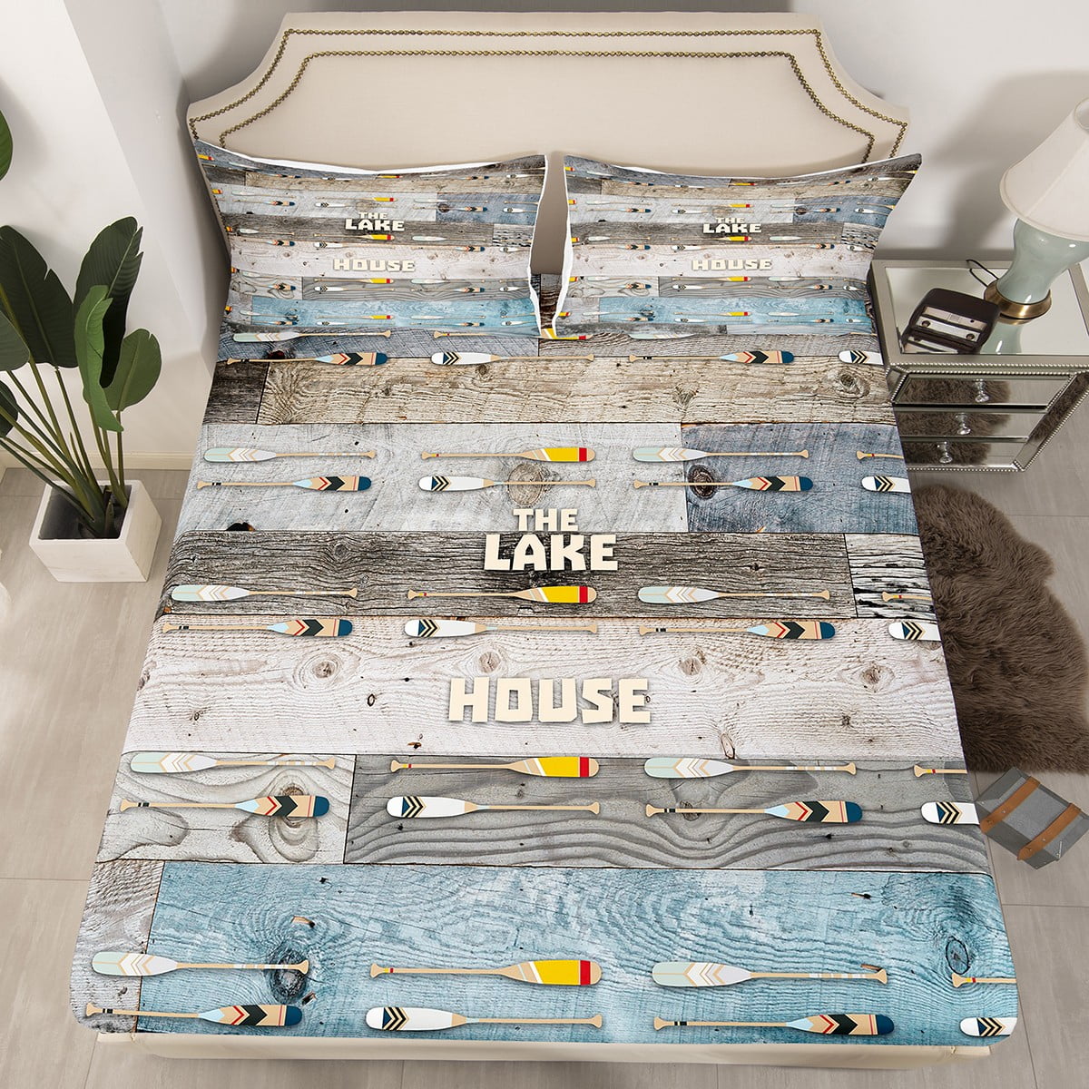 Erosebridal Lake Bedding Set For Lake House, Paddle Decor Bed Sheets ...