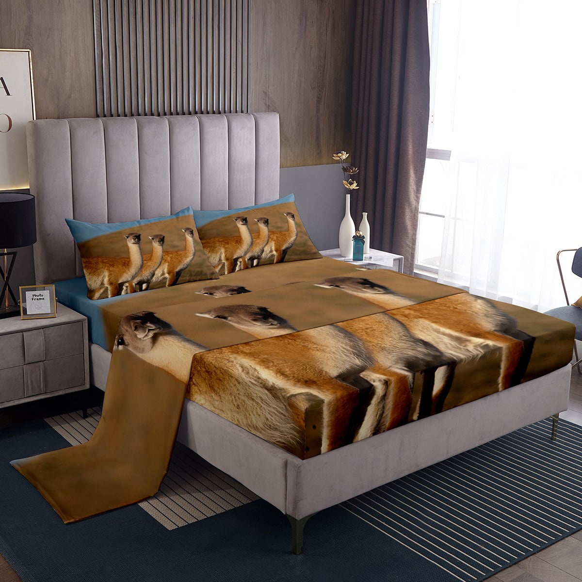 Lama Sheet Set Bedroom, Cute Llama Alpaca Bed Sheets Set Lovely Animal ...