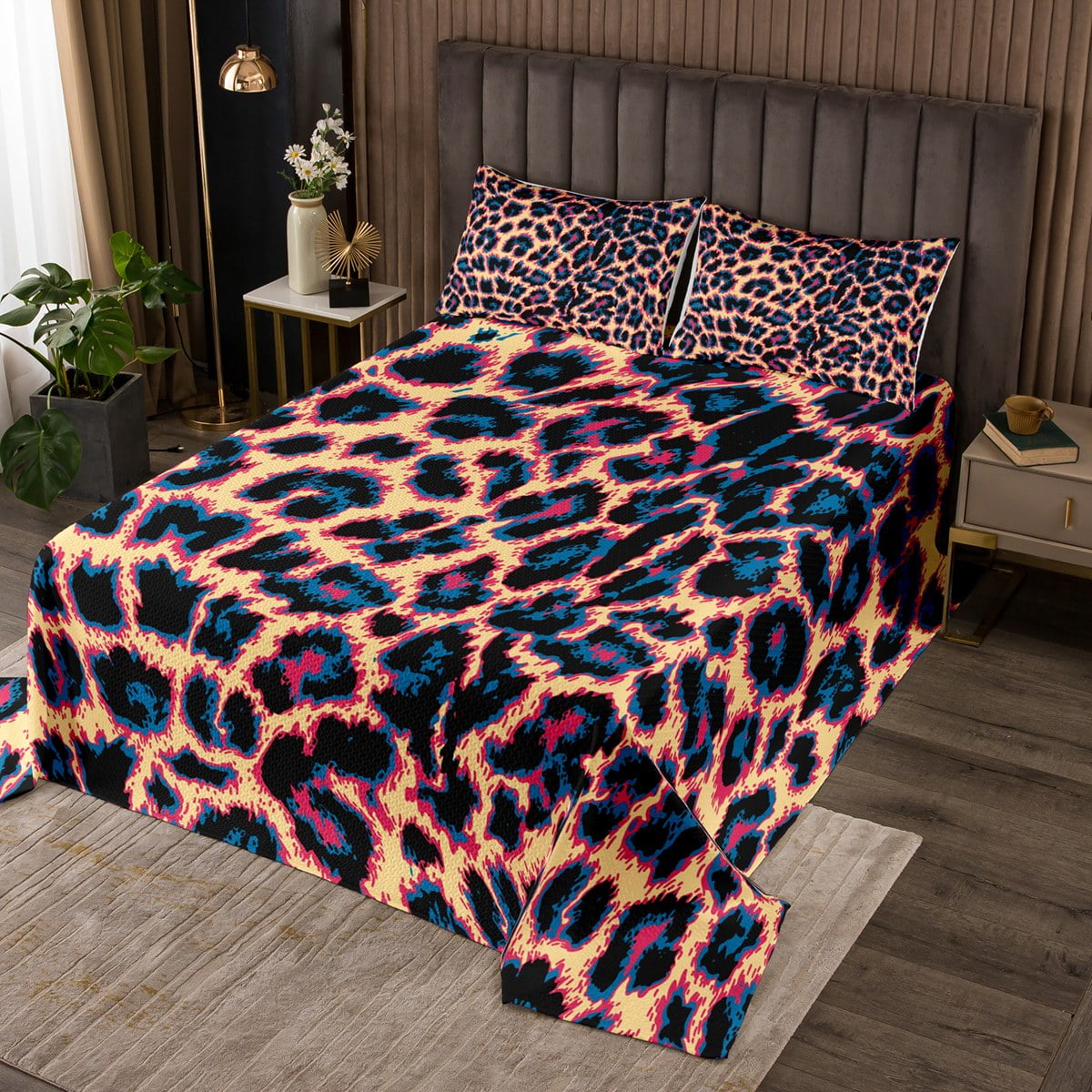 YST Leopard Coverlet Set Skin Print Bedspread Set Africa Safari Cheetah ...