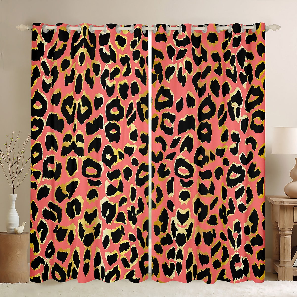 Erosebridal Leopard Curtains & Drapes 42''Wx84''L Men Women Cheetah ...