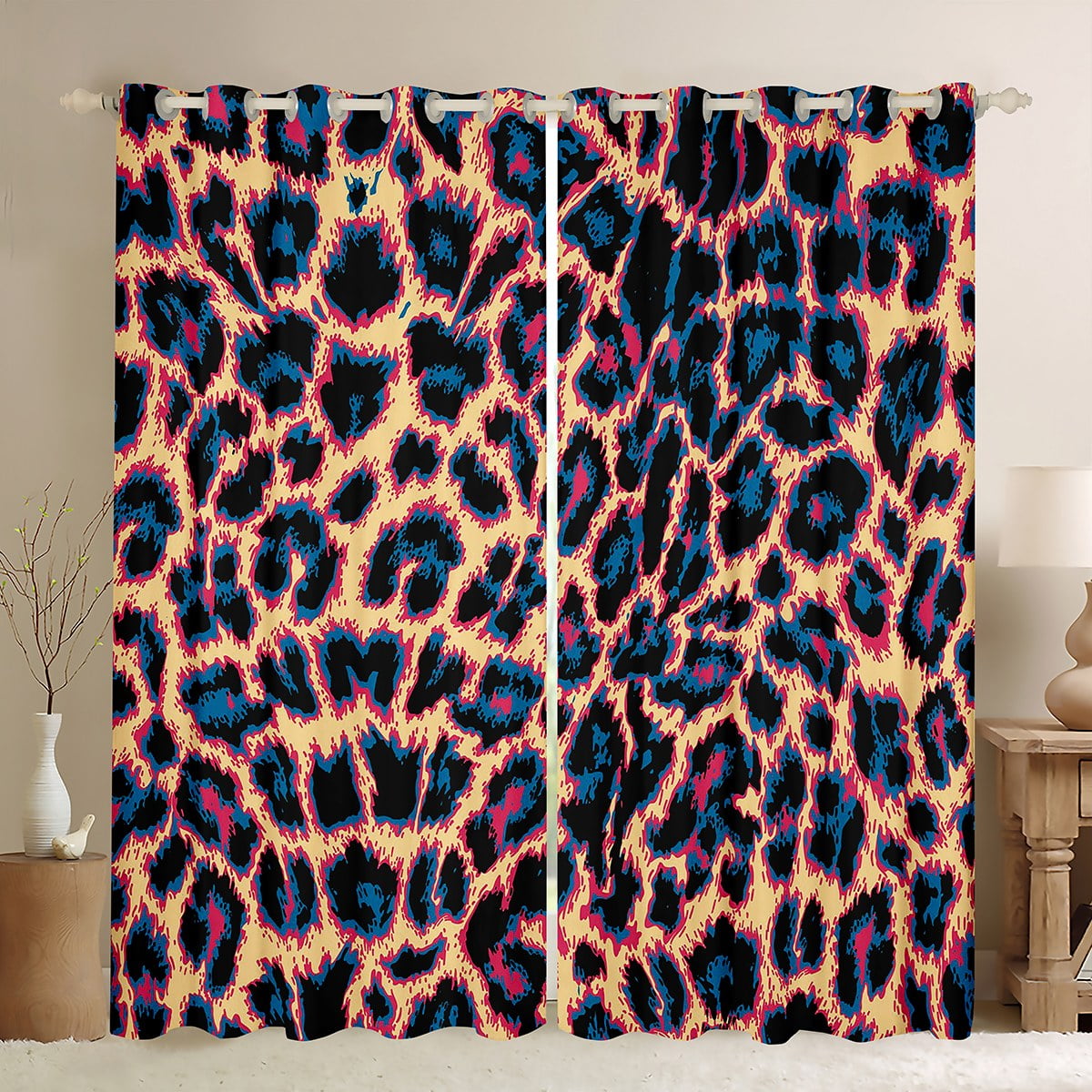 YST Leopard Curtains & Drapes Skin Print Blackout Curtains Africa ...
