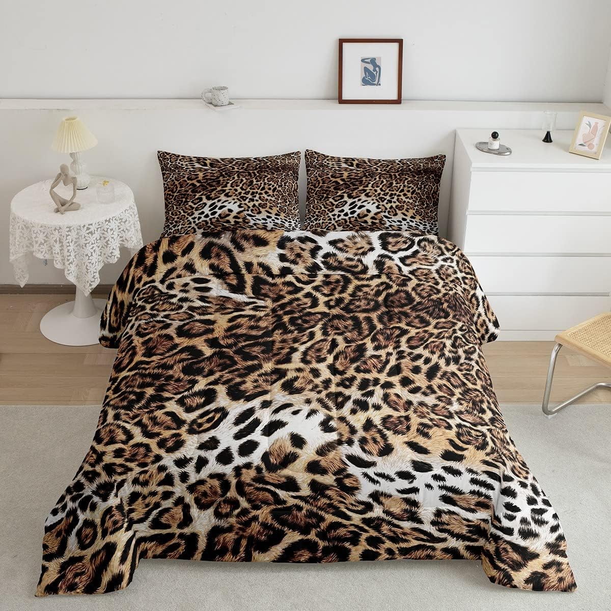 YST Leopard Print Comforter Cheetah Bedding,Safari Animal Bedding Sets ...