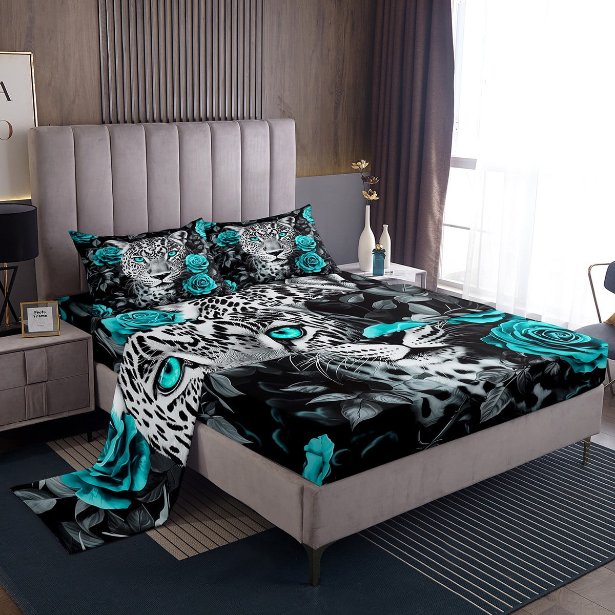 Leopard Printed Bed Sheets Set King Size Cheetach Sheet Set Animals ...