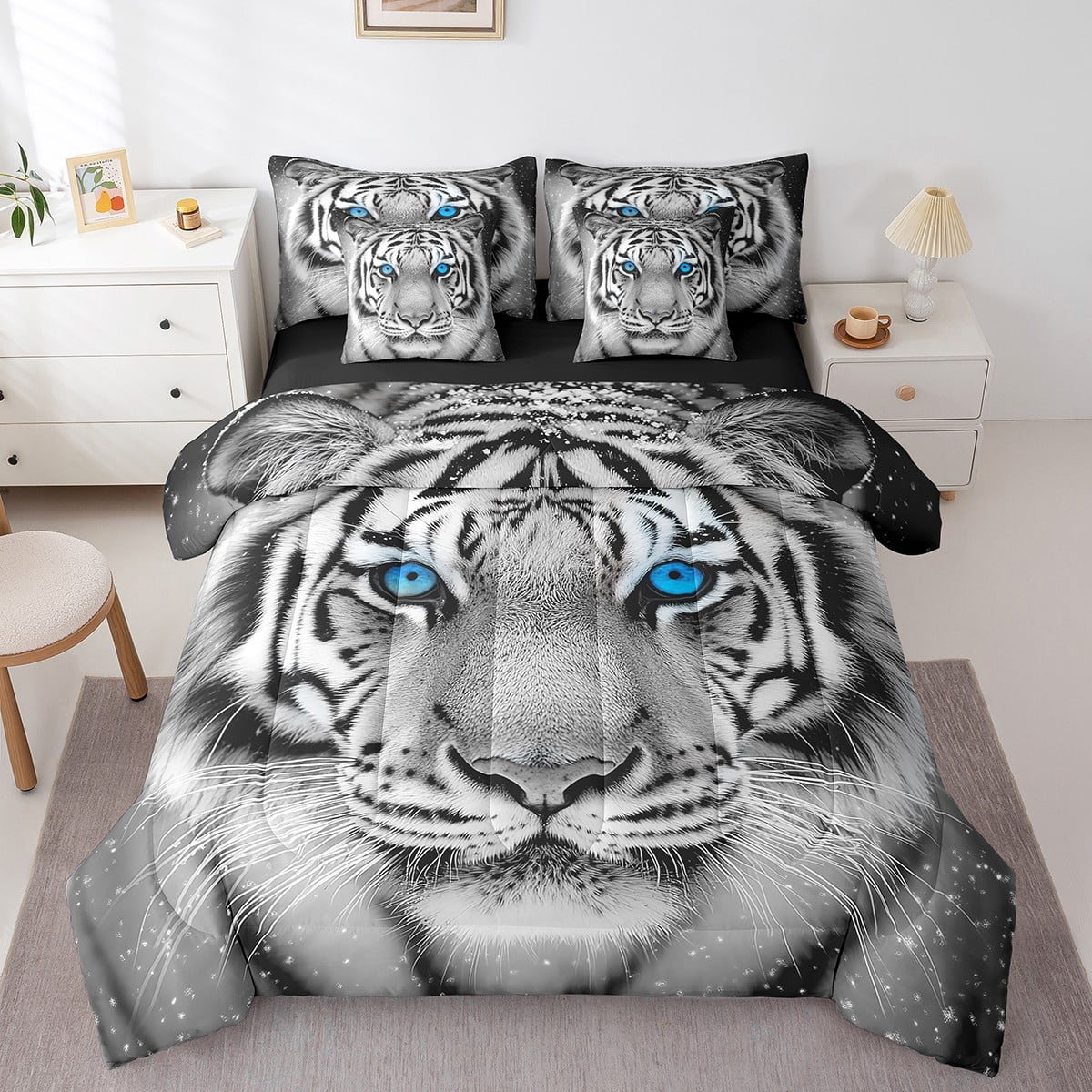 YST Leopard Queen Size Bedding Set Kids Cheetach Print Sheet Set For ...