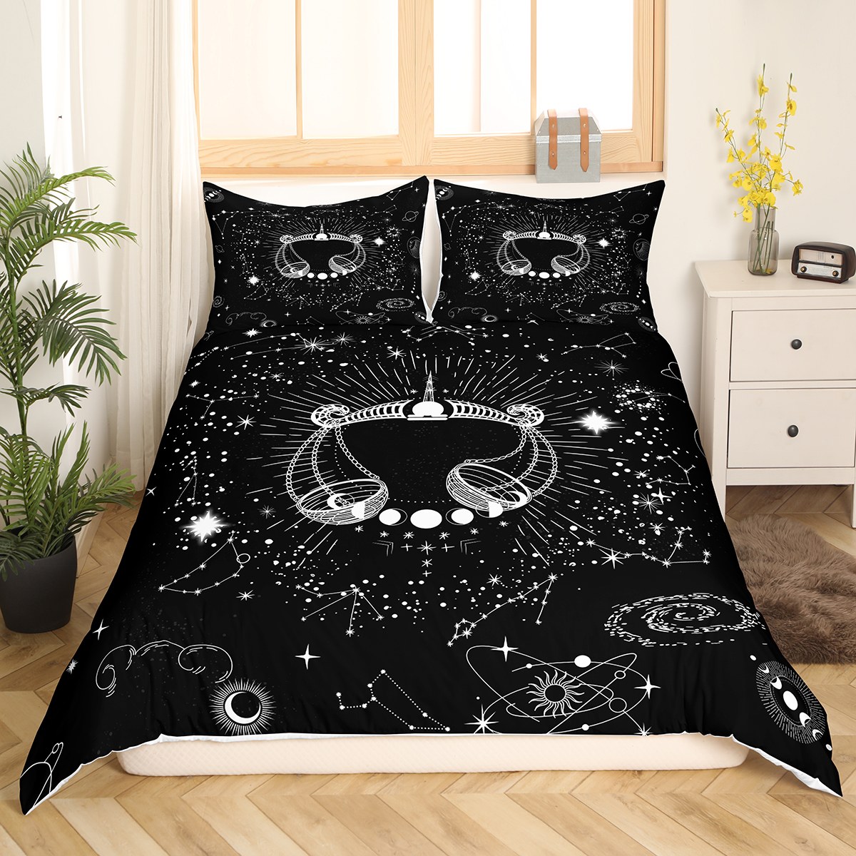 YST Libra Duvet Cover King Psychedelic Galaxy Bedding Set ...