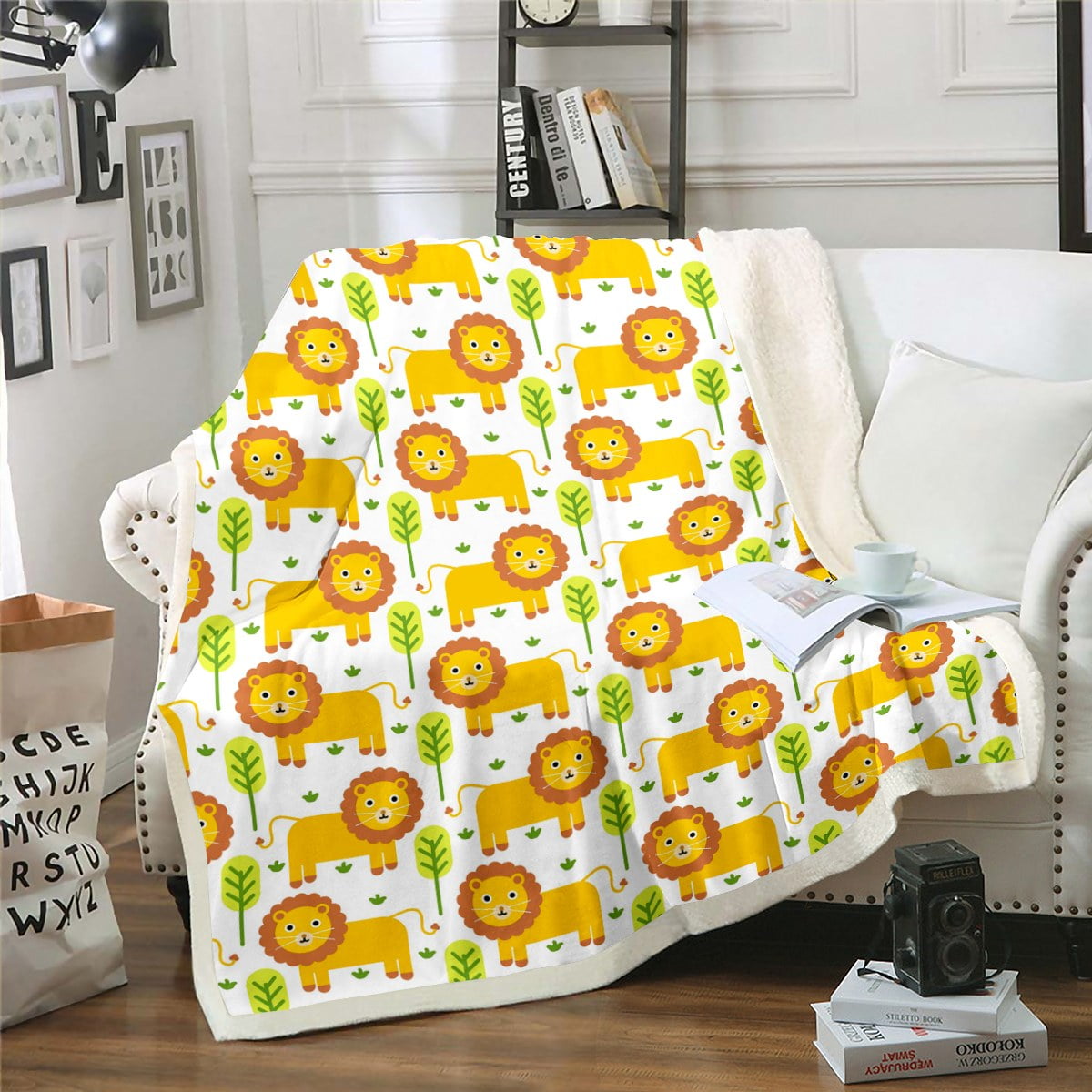 Lion Fuzzy Blanket Cartoon Lovely Animal Throw Blanket, Safari Wild ...