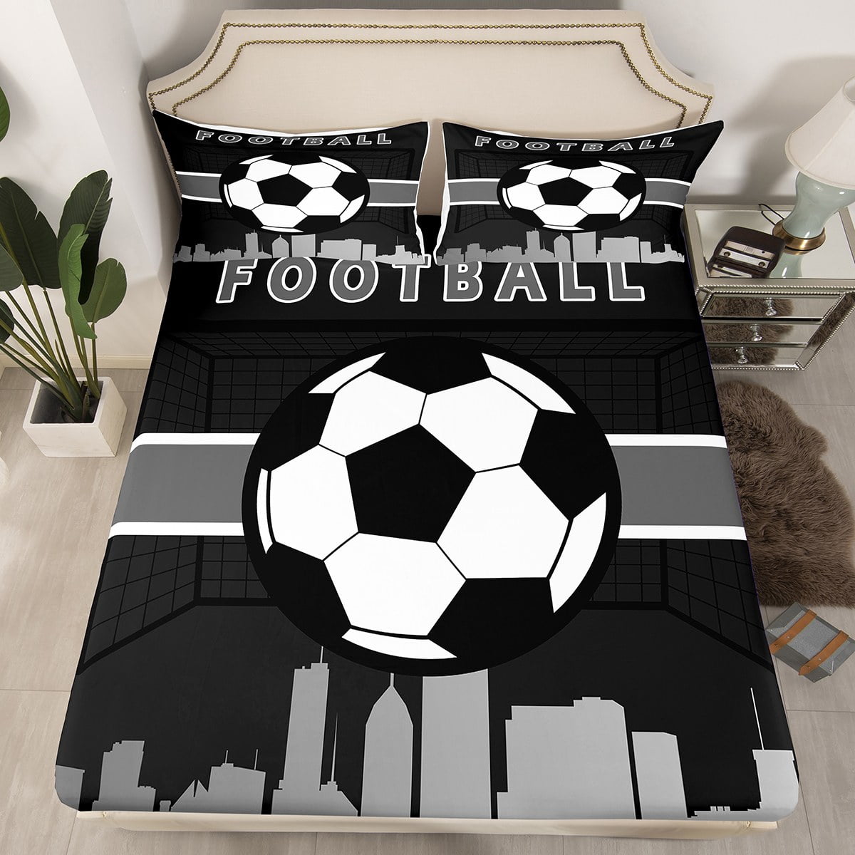 Erosebridal Little Twin Fitted Sheet Soccer Football Sheets, Sports ...