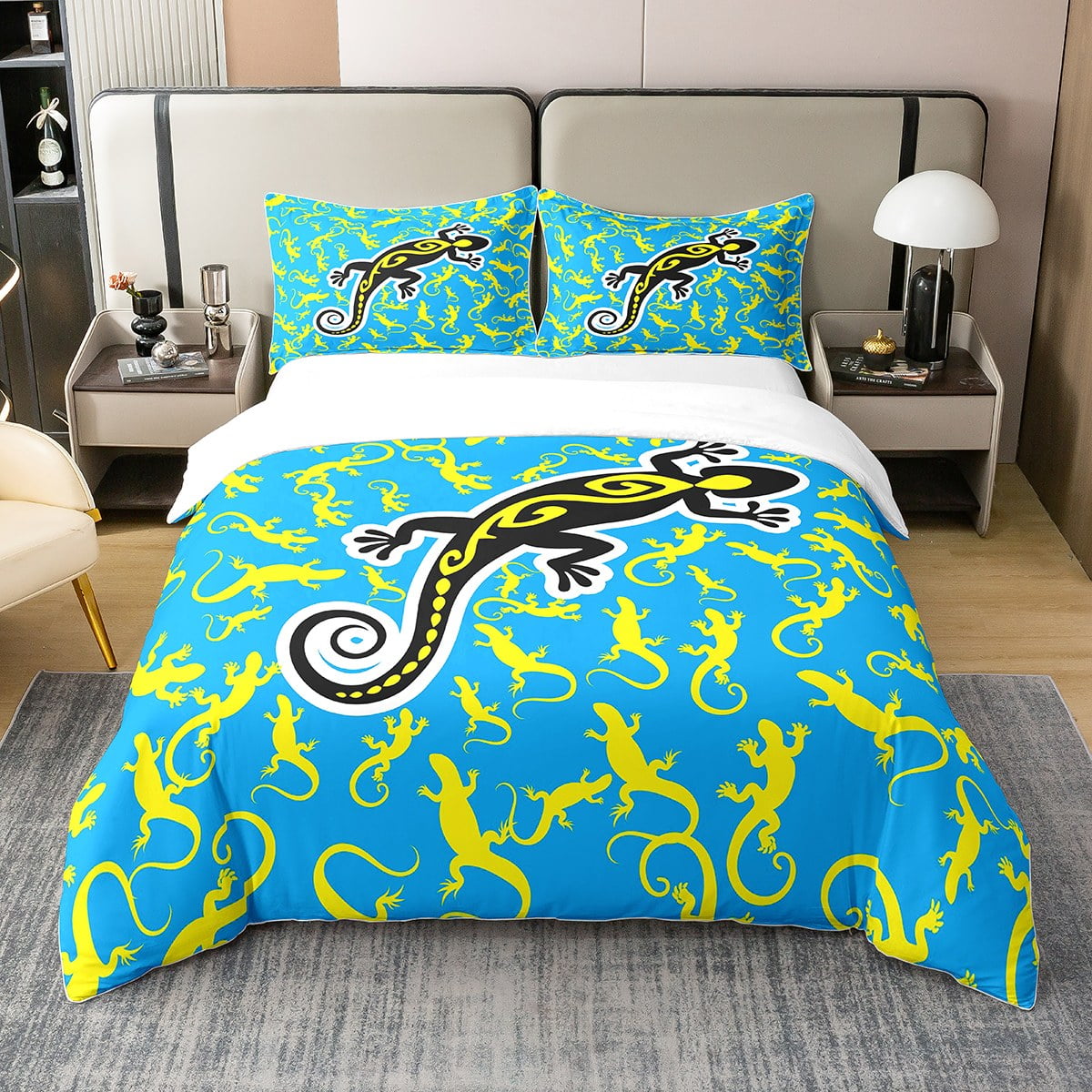 YST Lizards 100% Natural Cotton Duvet Cover,Reptile Animal Comforter ...
