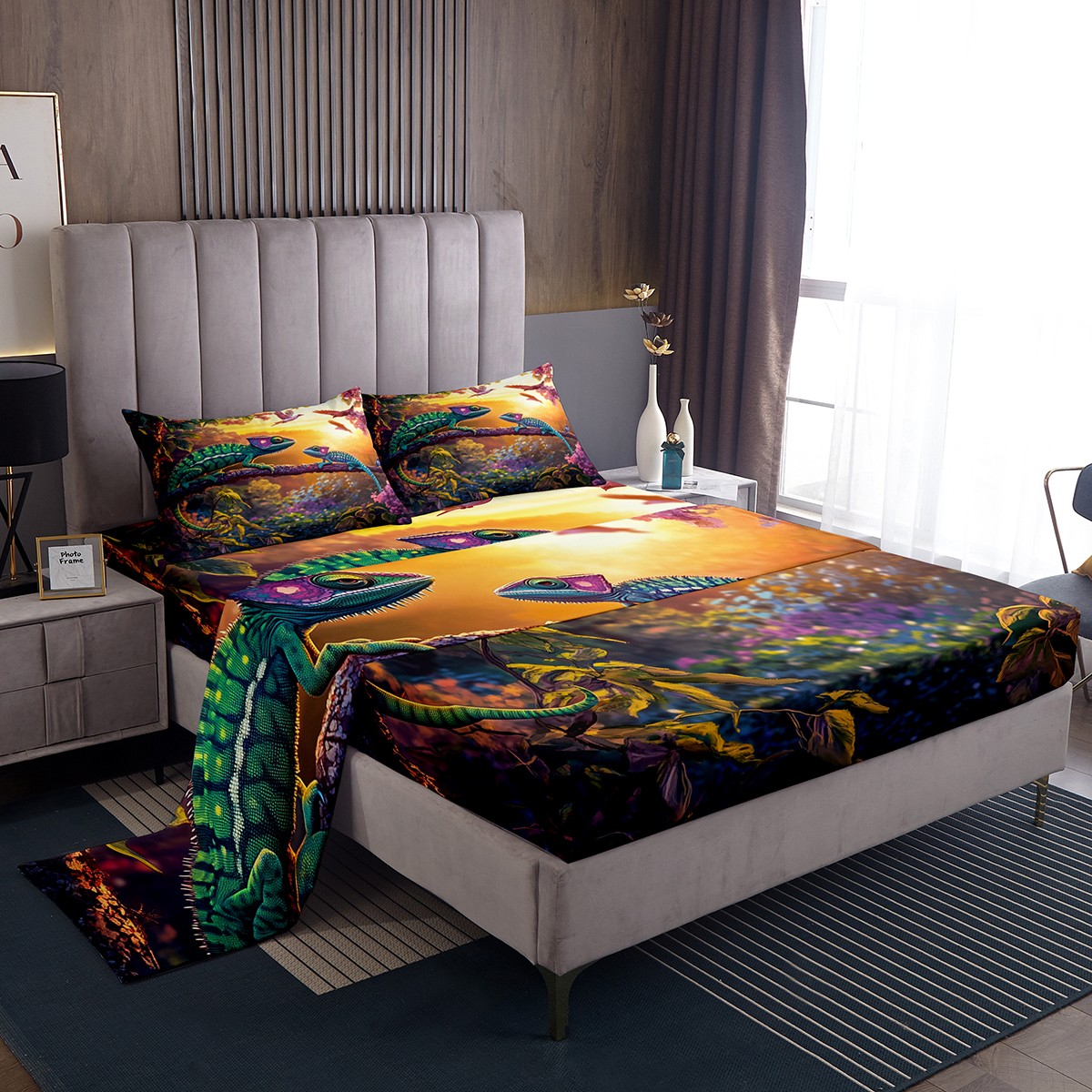 YST Lizards Twin Bedding Set,Cartoon Lizard Family Bed Sheets Set for ...