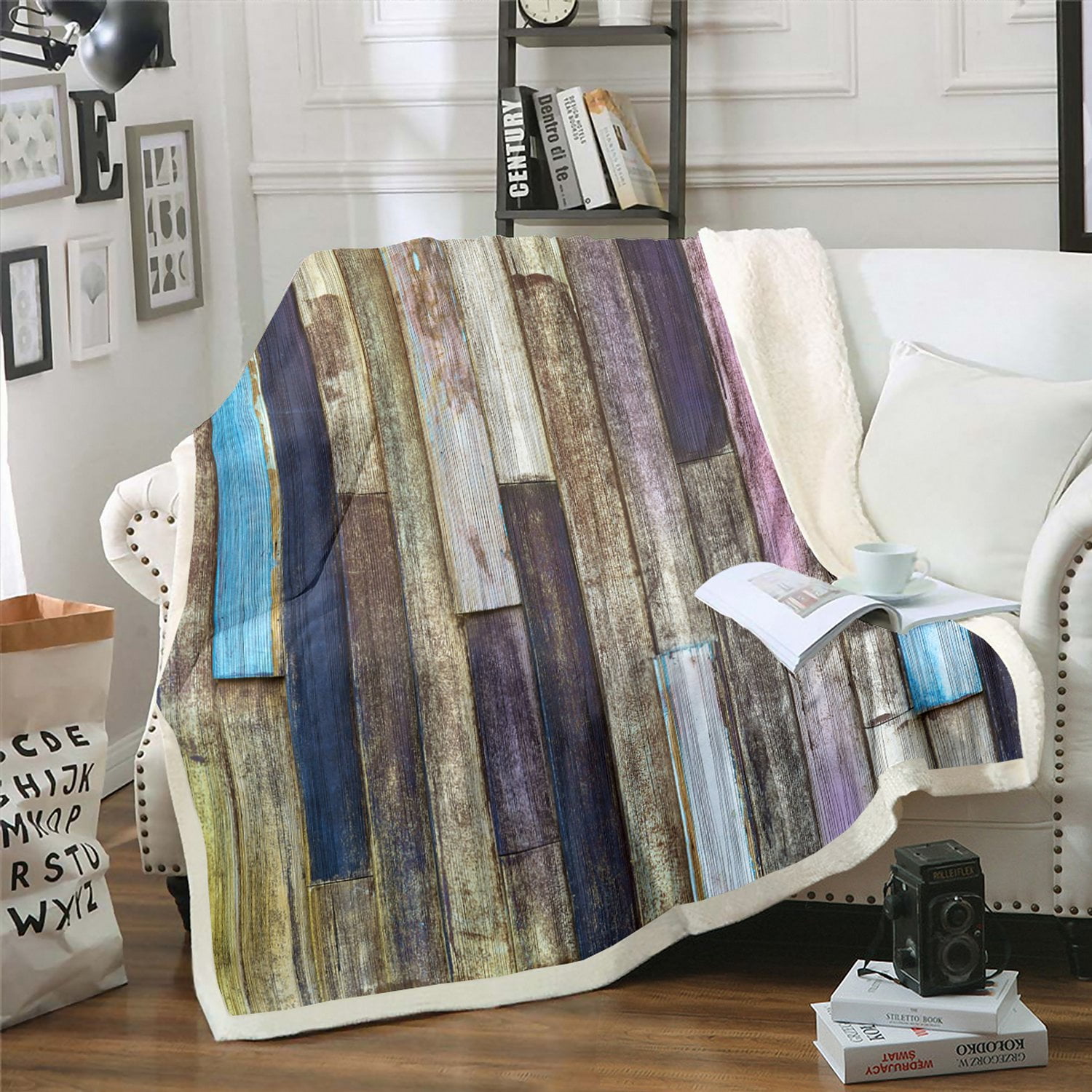 Lodge Cabin 40"x50" Throw Blanket,Vintage Cottage Fleece Blanket ...