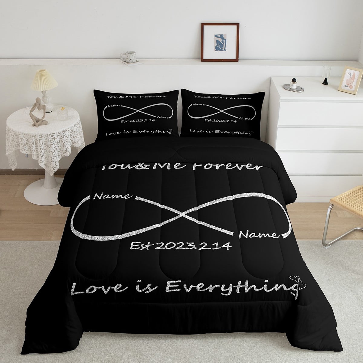 YST Love Customized Couples Bedding Gift, Custom Names And Date ...