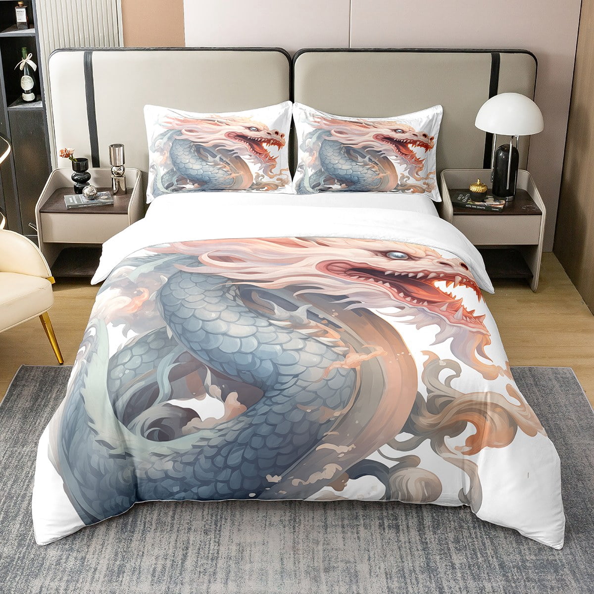 YST Magical Dragon 100% Cotton Duvet Cover for Kids,Mysterious Animal ...