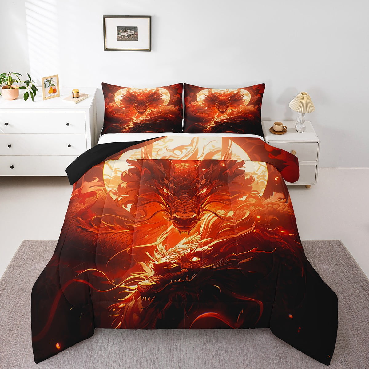 Erosebridal Magical Dragon Bedding Twin Size Magic Animal Comforter Set ...