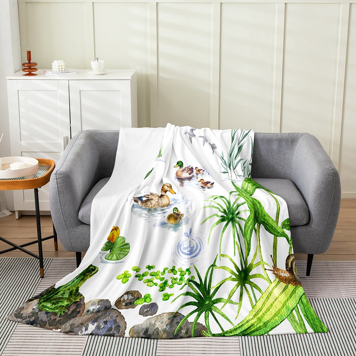 YST Mallard Duck Blanket for Kids Boys Girls,Wild Frog and Dragonfly ...