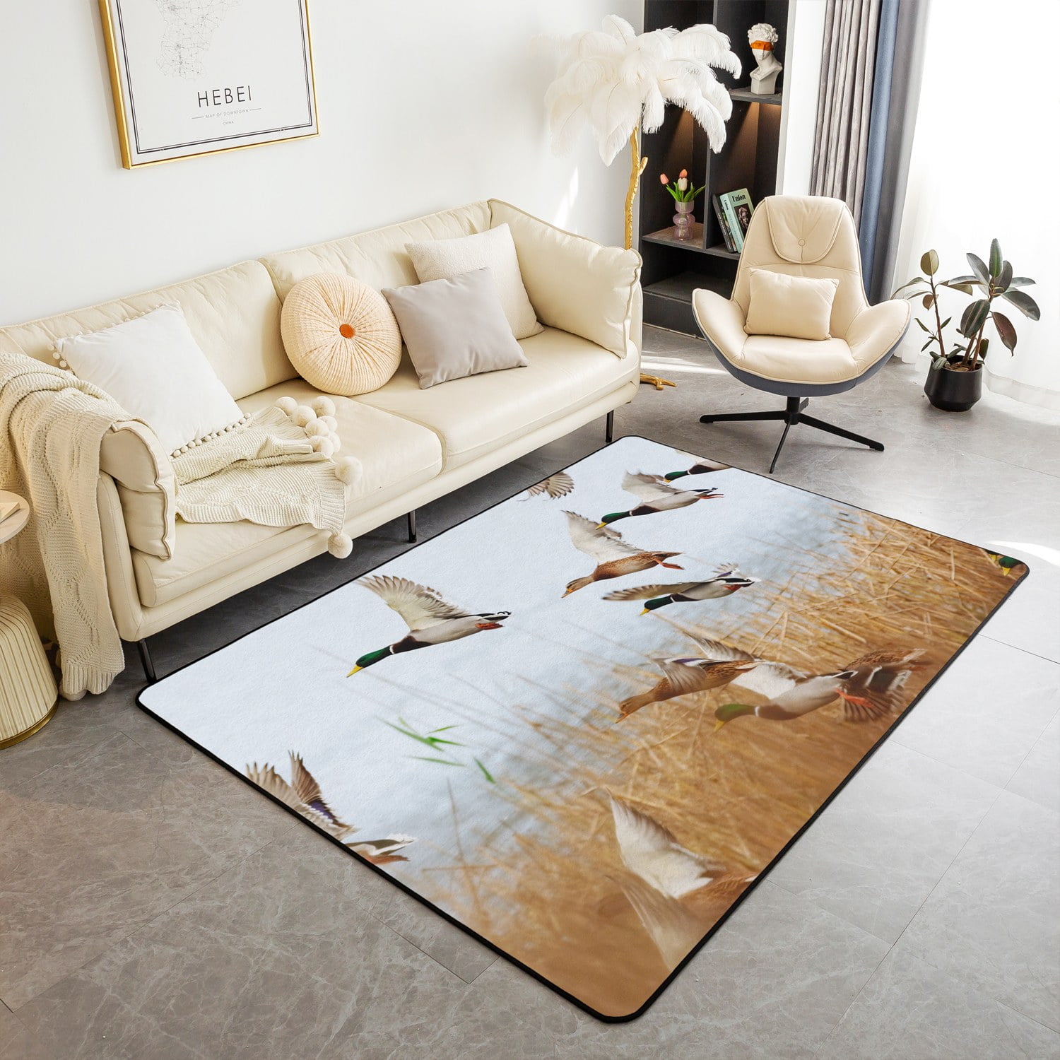 Erosebridal Mallard Duck Carpet 3x5 for Bedside,Duck Hunting Themed ...