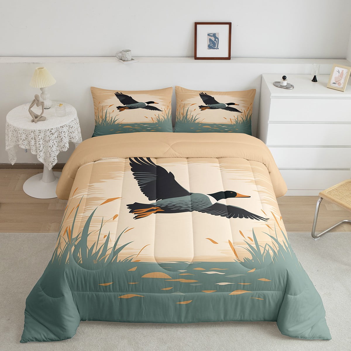 Mallard Duck Full Bedding Sets Hunting Duck Comforter Set,Wild Animal ...
