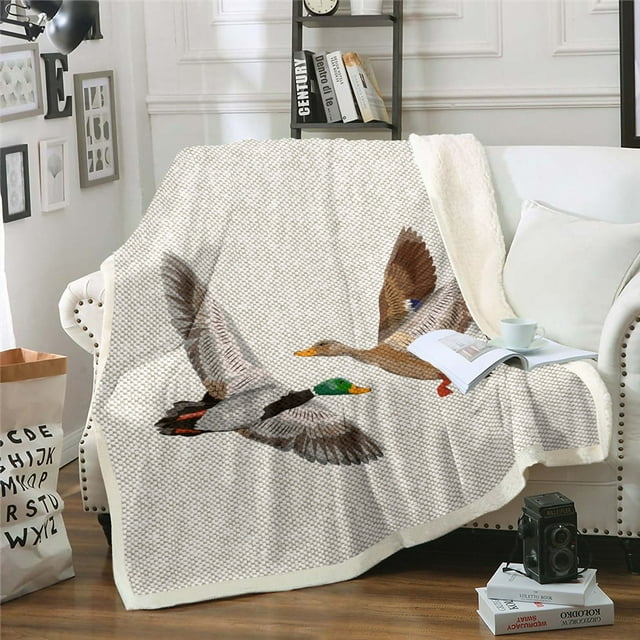 YST Mallard Duck Throw Blanket for Couch Wild Animal Fleece Blanket ...