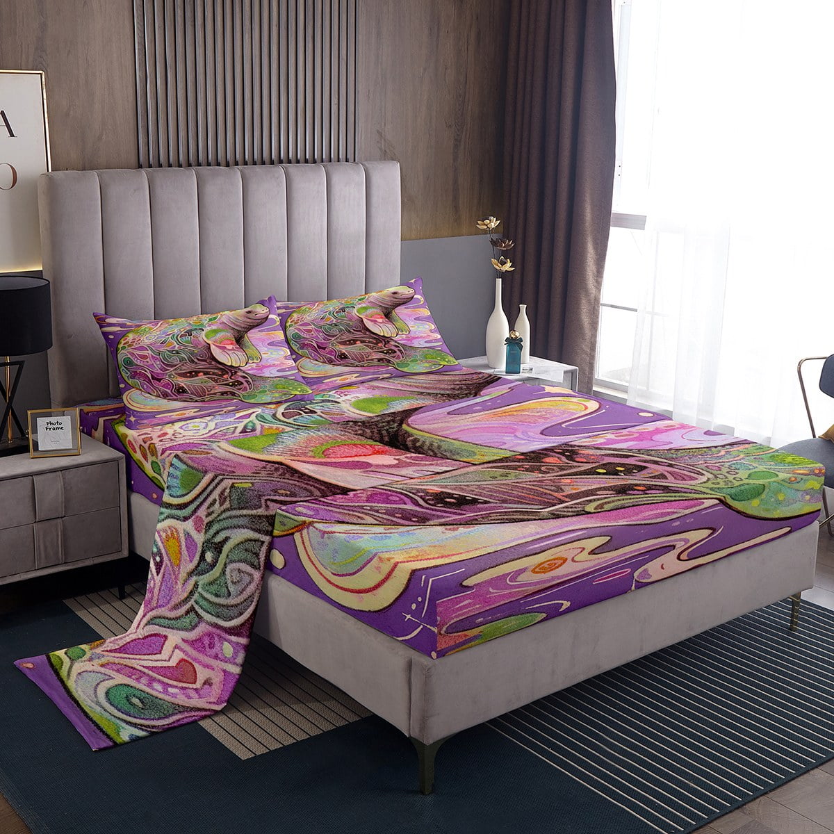 Erosebridal Manatee Bed Sheets Set Twin, Animal Spirits Totem Sheet Set ...