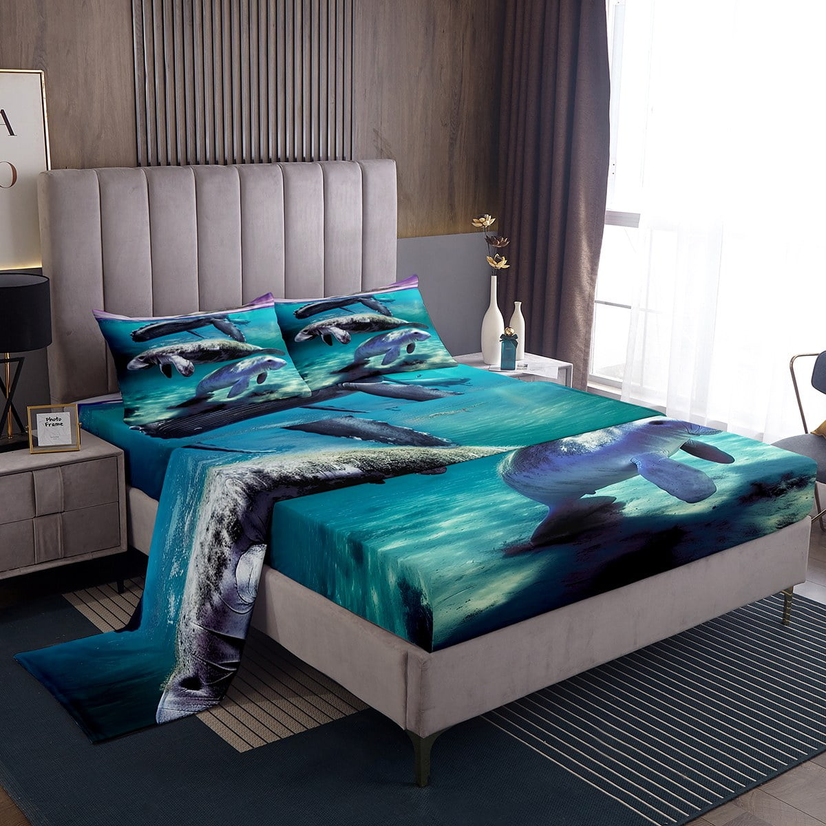 Manatees Bed Sheets Set Full Size, Killer Whales Sheet Set For Young ...